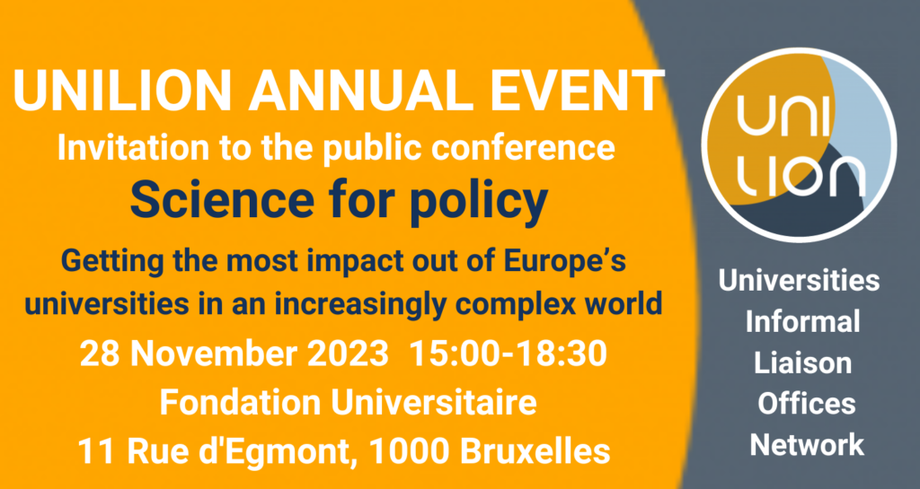 UnILiON Annual Event – Science for policy, getting the most impact out of Europe’s universities ...